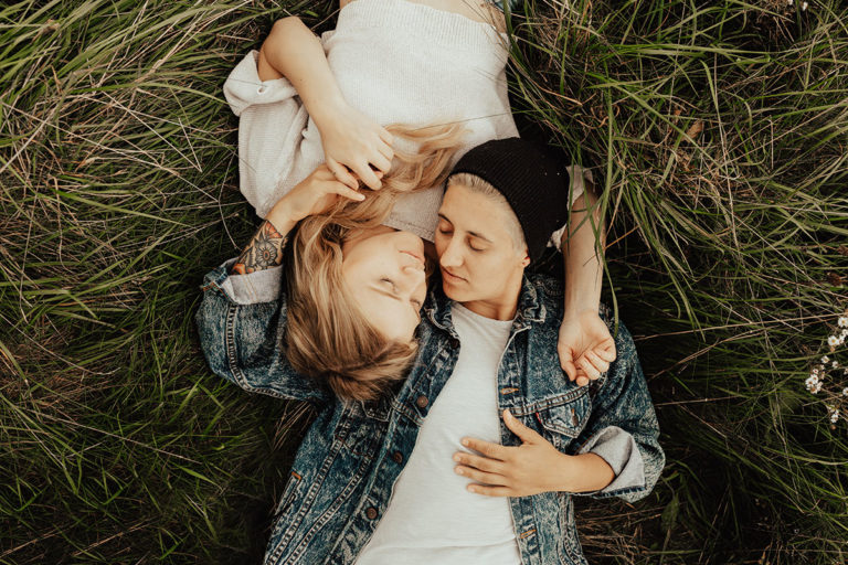 Adventure engagement photos in the mountains