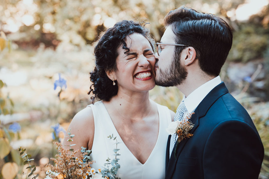 Intimate fall backyard wedding in Berkeley, California