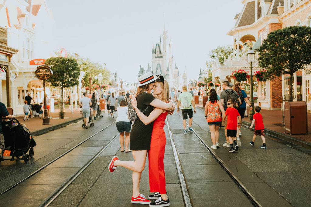 Fun, colorful engagement photos at Walt Disney World