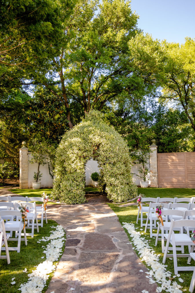 Colorful, whimsical spring backyard wedding in Austin, Texas
