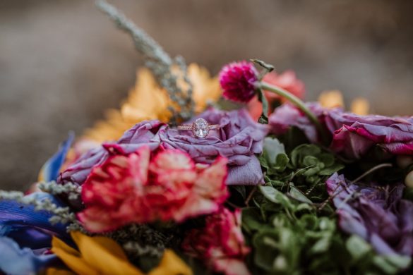 Golden hour proposal in the mountains of San Diego, California