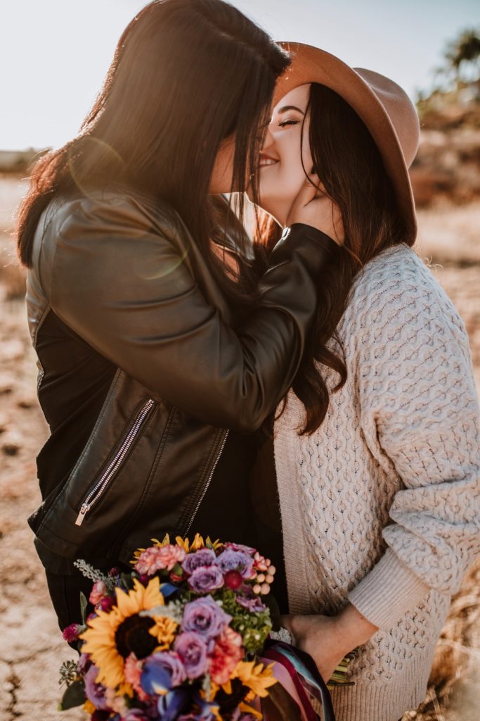 Golden hour proposal in the mountains of San Diego, California