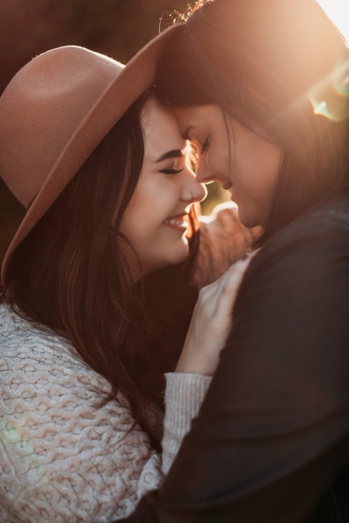 Golden hour proposal in the mountains of San Diego, California
