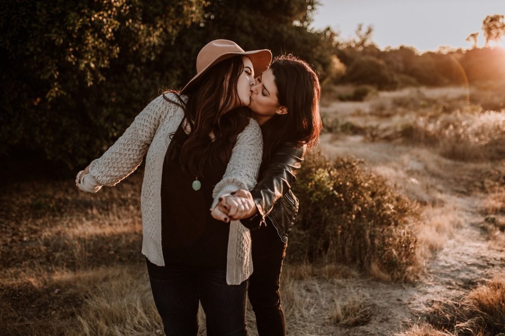Golden hour proposal in the mountains of San Diego, California