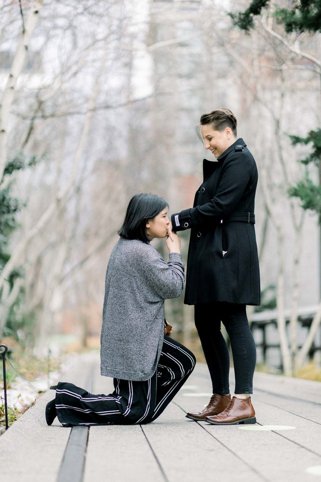 A romantic double proposal on Christmas Eve