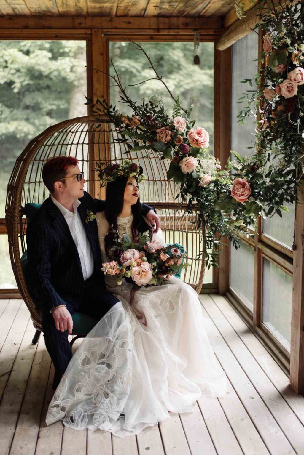 Cottagecore wedding ideas with poetry, tarot cards, and pagan altar