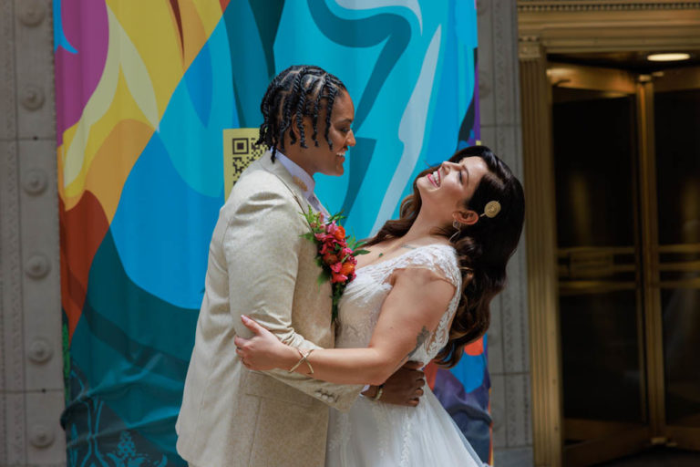 Jamie and Ashley's florescent and fun May LGBTQ+ wedding at Greenhouse ...
