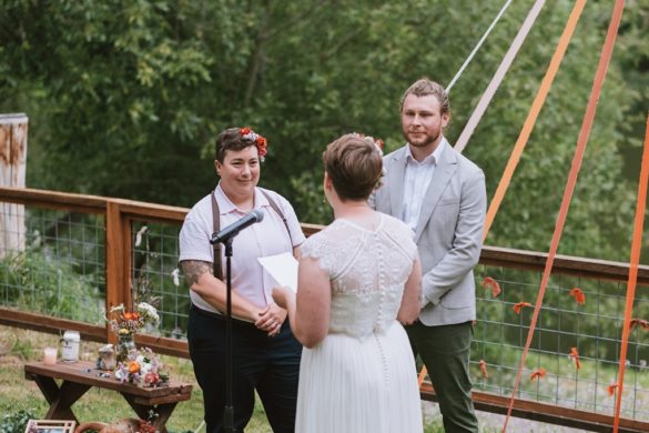 Emily, Willie and Sarah's DIY throuple wedding at the Inn on the ...