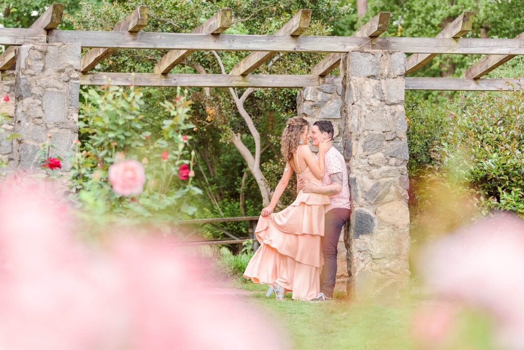 A private proposal with an opal and rose gold engagement ring