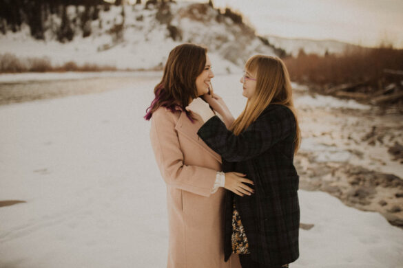 A second proposal at a winter engagement photoshoot for bisexual ...