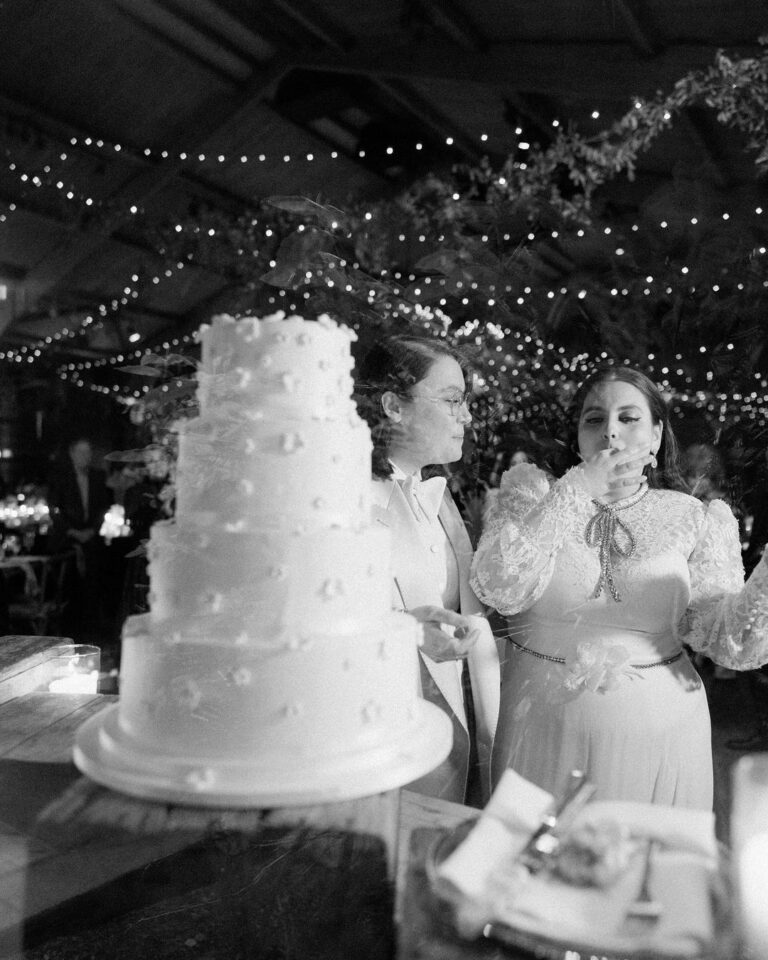 Brides Beanie Feldstein and Bonnie Chance Roberts marry in an outdoor ...